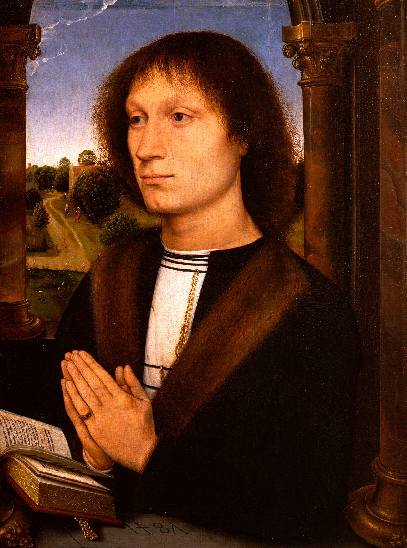 Hans Memling. Portrait of a young man praying from the Thyssen ...