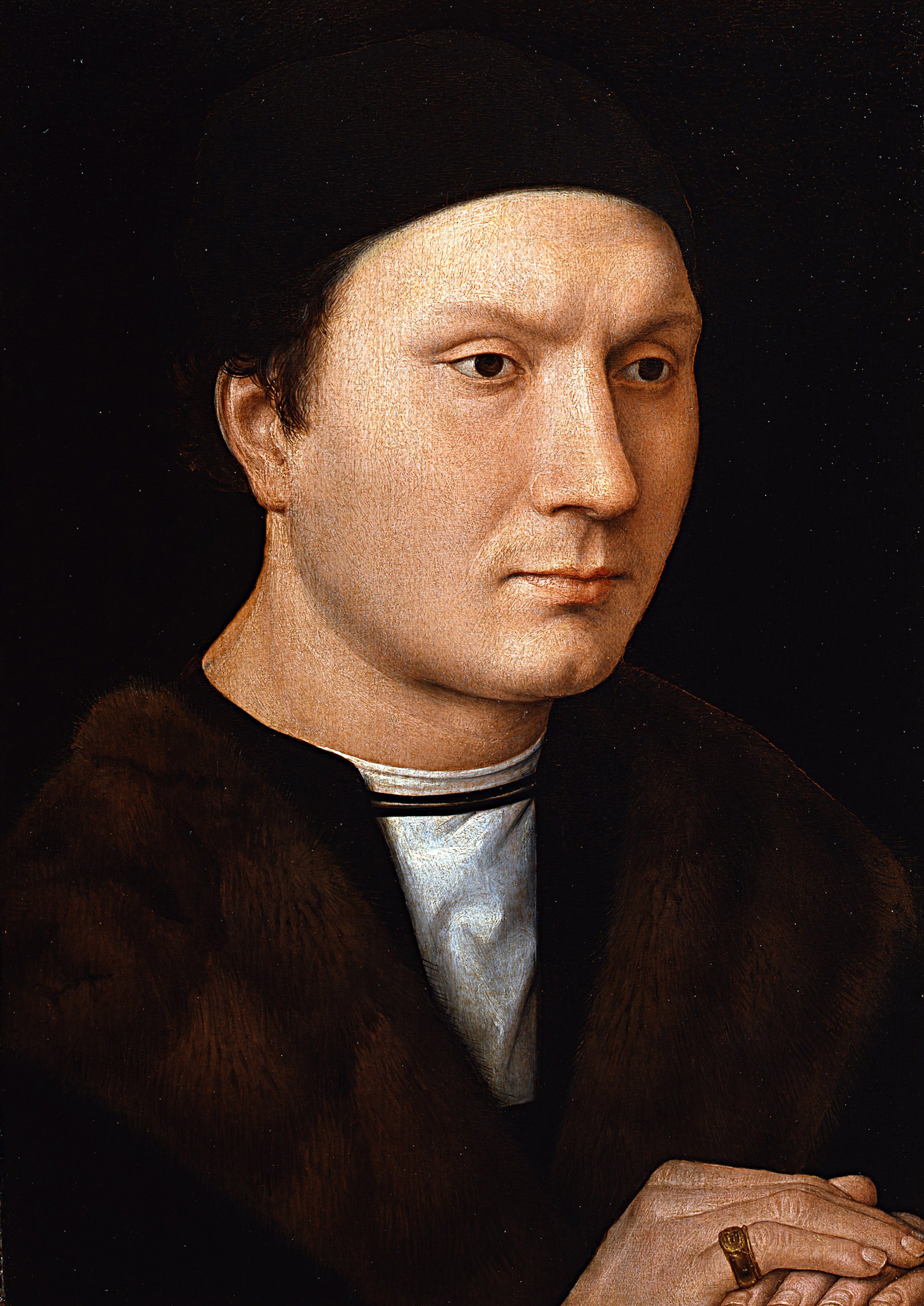 Hans Memling. Portrait of a young man praying from the Thyssen ...