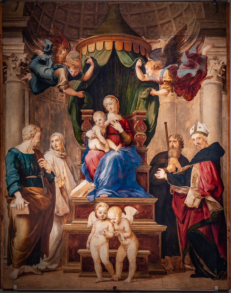 Raphael, The Madonna of the Canopy on display in Pescia's Cathedral ...